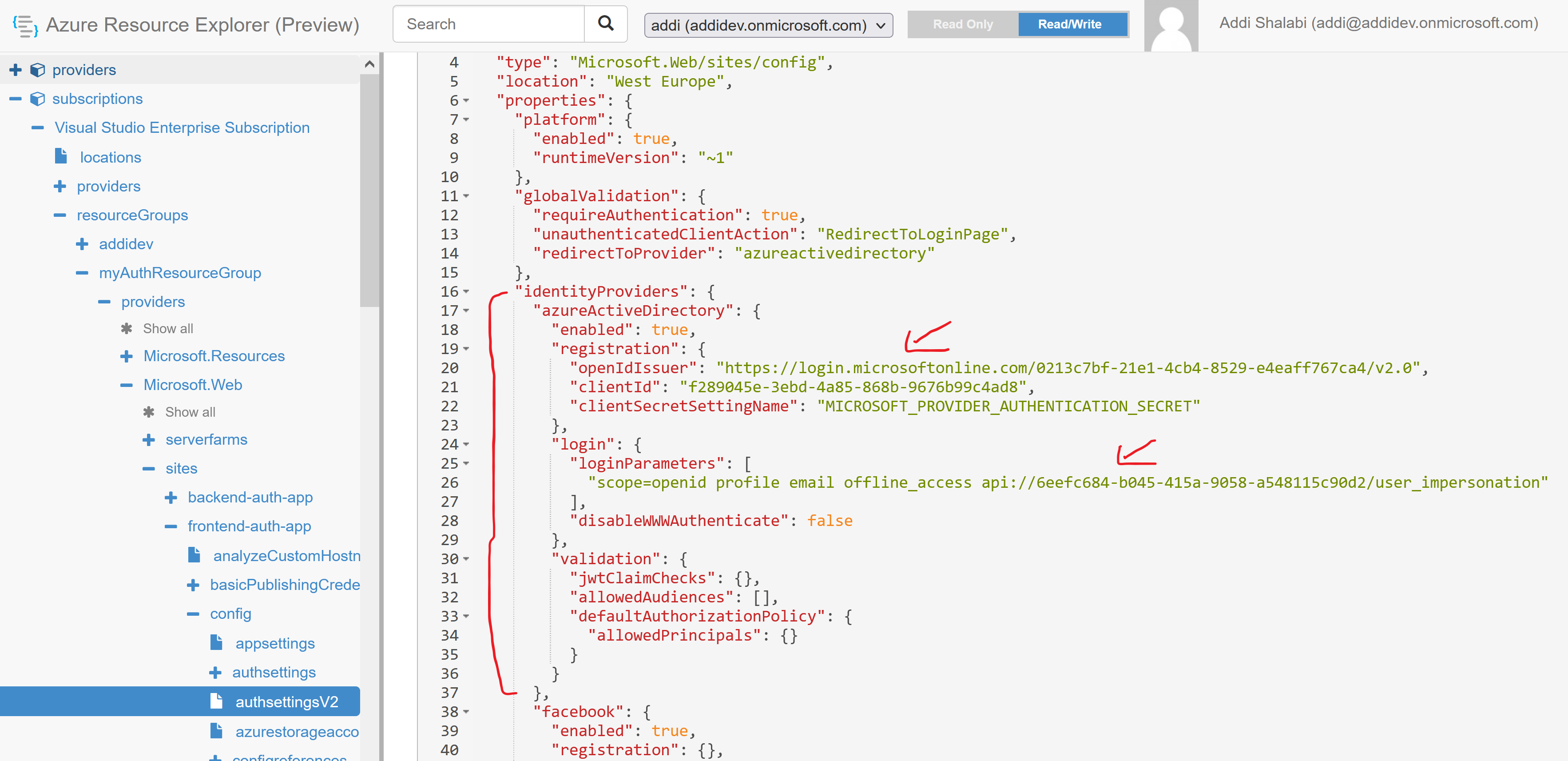 The identity provider configurations will be removed onced we configure ...