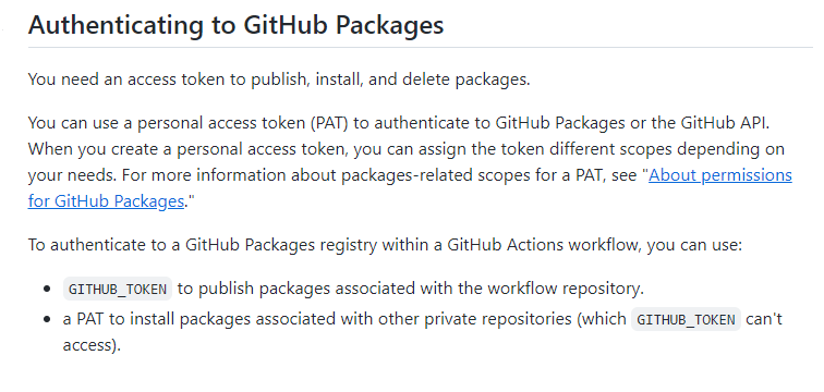 How to authenticate to install packages from Github Packages ...