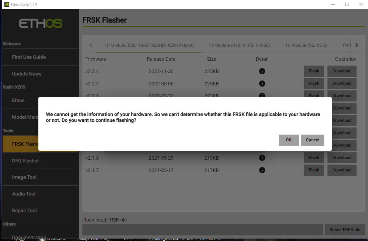Flashing RF (frsk) not possitble via Suite · Issue #2833 · FrSkyRC/ETHOS-Feedback-Community · GitHub