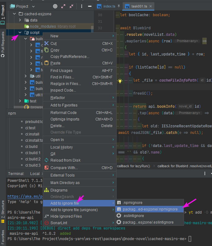 can't add entry to `.npmignore` · Issue #723 · JetBrains/idea-gitignore · GitHub