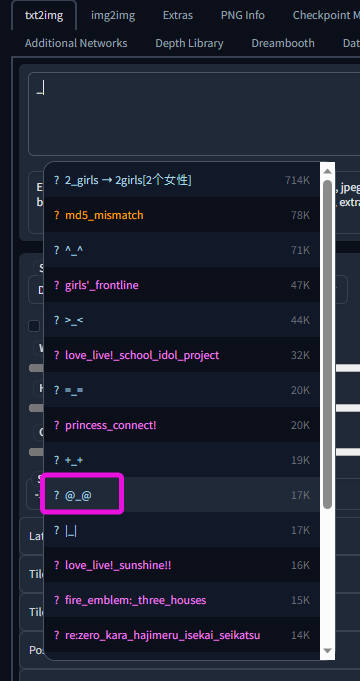 @_@ · Issue #159 · DominikDoom/a1111-sd-webui-tagcomplete · GitHub