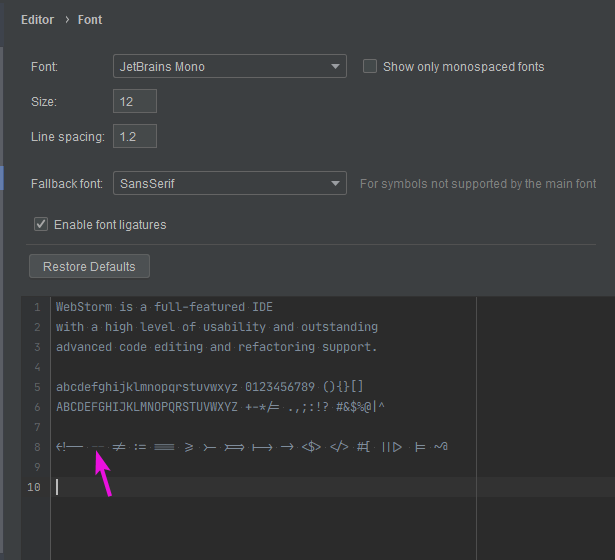 wrong font weight for `--` · Issue #258 · JetBrains/JetBrainsMono · GitHub