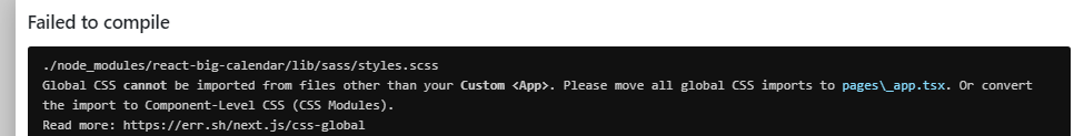 Import Css Is Fail · Vercel Nextjs · Discussion 19110 · Github
