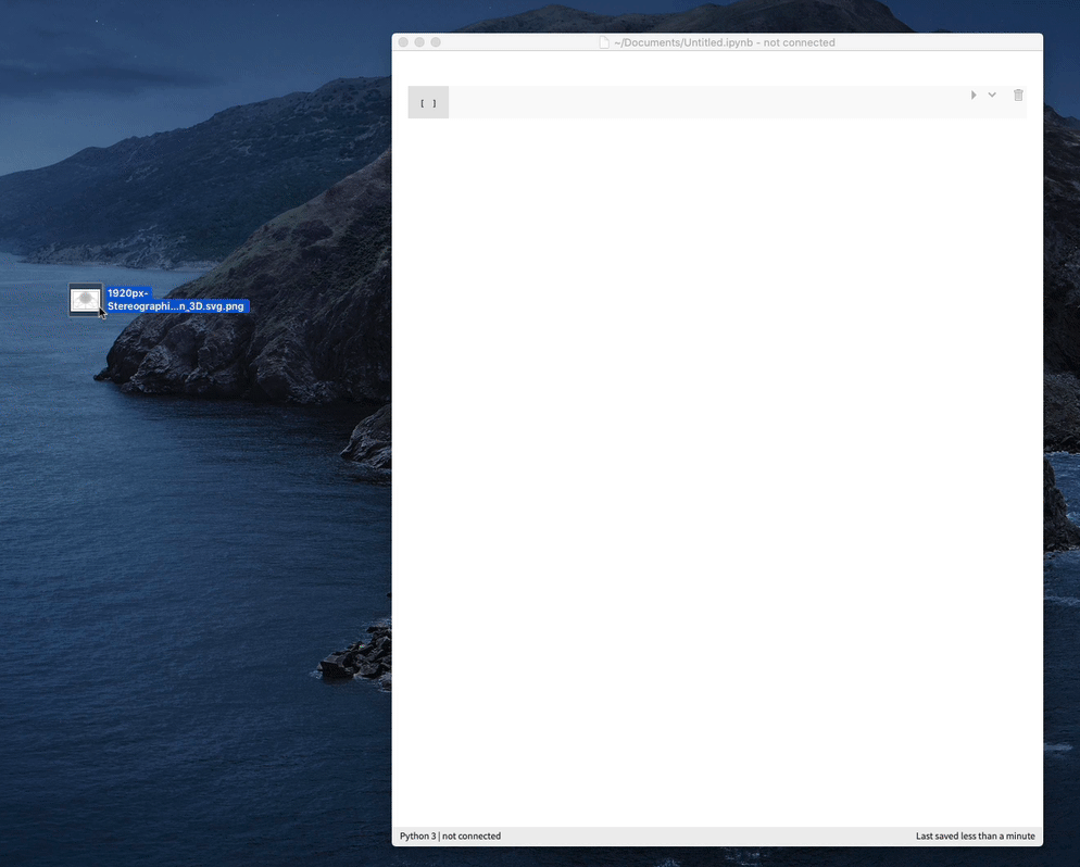 Feature request: Dropping image onto the ui creates markdown cell to ...