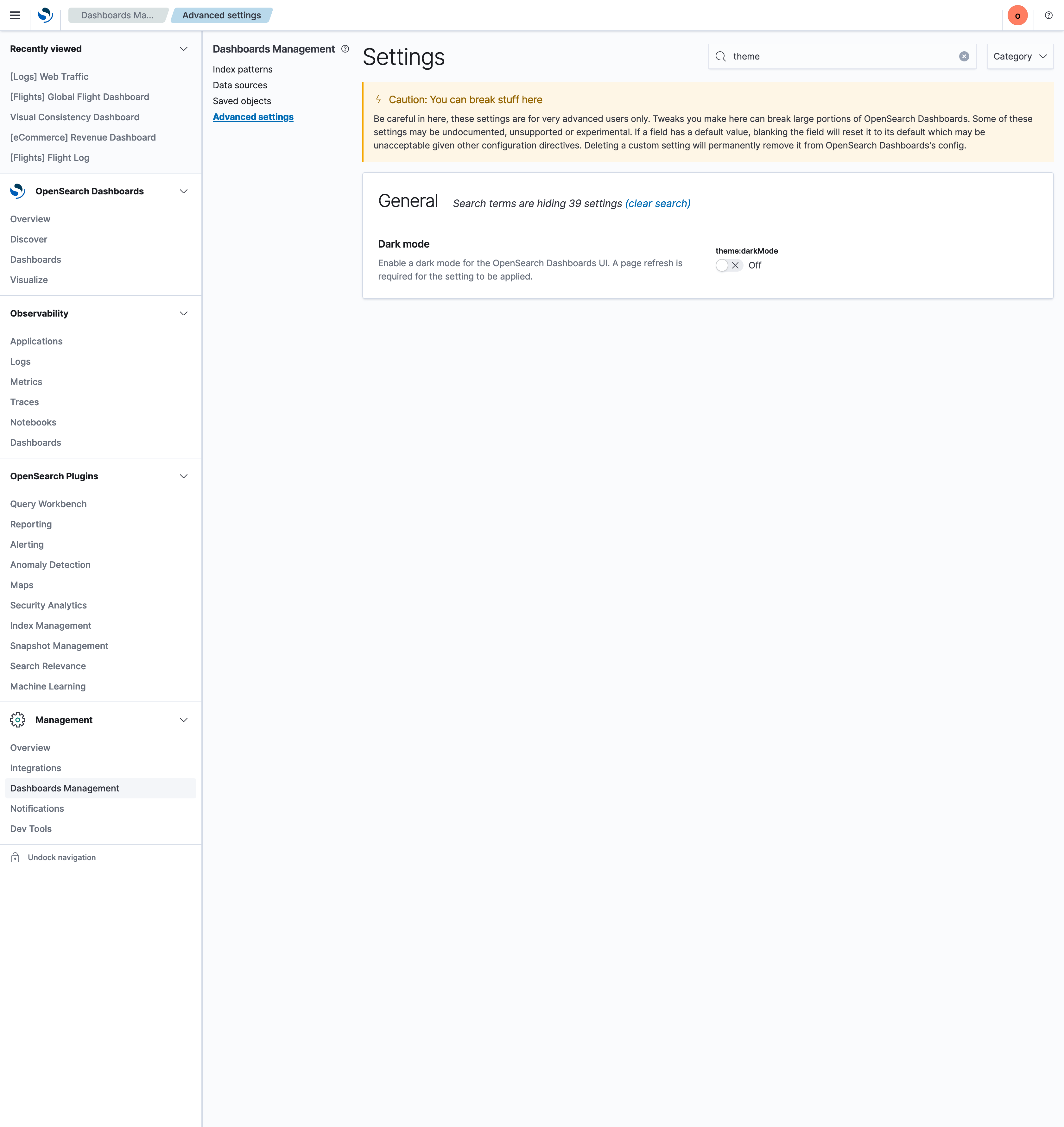 [doc] Add Documentation For Opensearch Dashboards Appearance Settings · Issue 4728 · Opensearch
