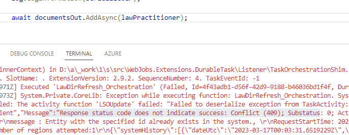 Output binding examples do not upsert · Issue #106789 · MicrosoftDocs/azure-docs · GitHub