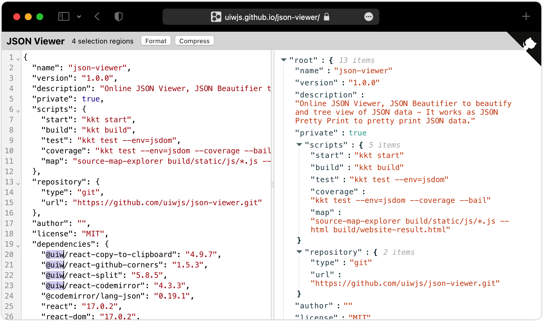 GitHub Uiwjs json viewer Online JSON Viewer JSON Beautifier To 