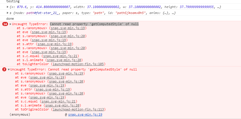 Cannot read property 'getComputedStyle' of null - when position of object tag is set to absolute ...