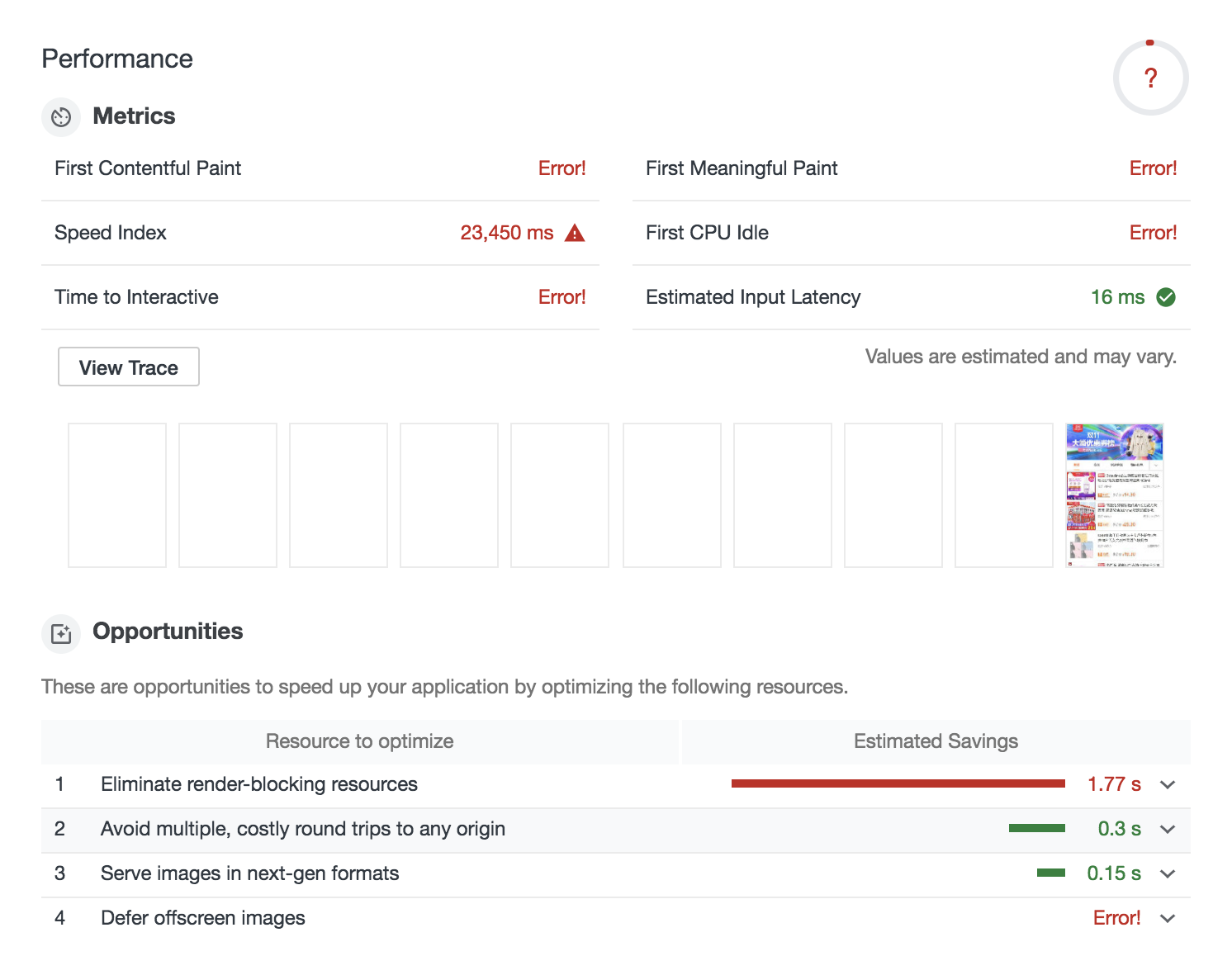 Errors occurred while auditing · Issue #6506 · GoogleChrome/lighthouse · GitHub