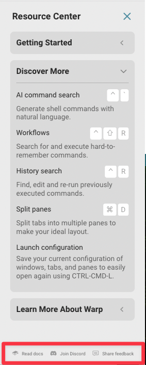 Increase font size of resource center links / button · Issue #1966 · warpdotdev/Warp · GitHub