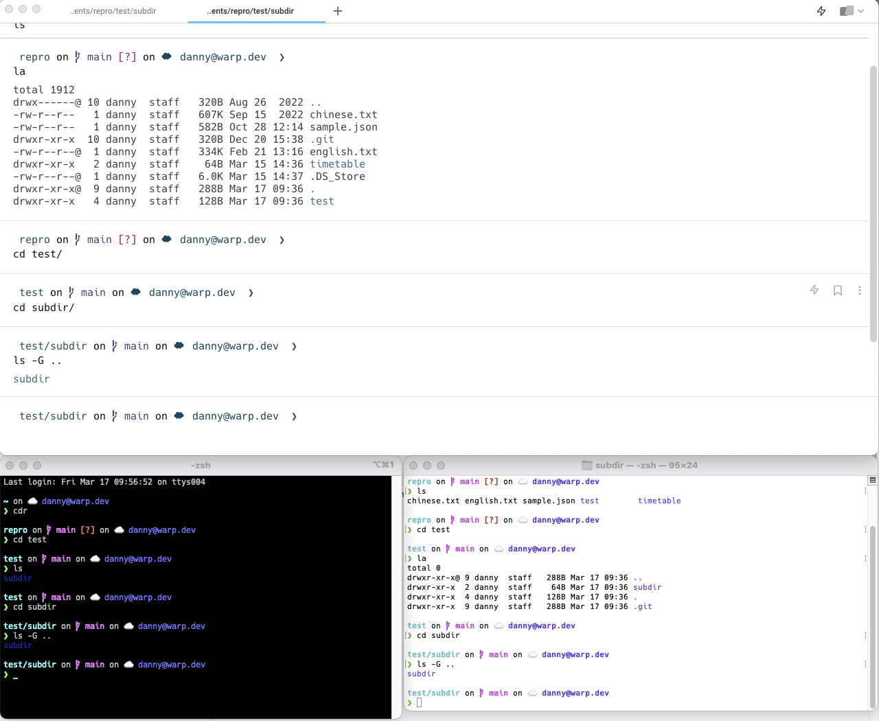 File path matching not working in some cases · Issue #2785 · warpdotdev/Warp · GitHub