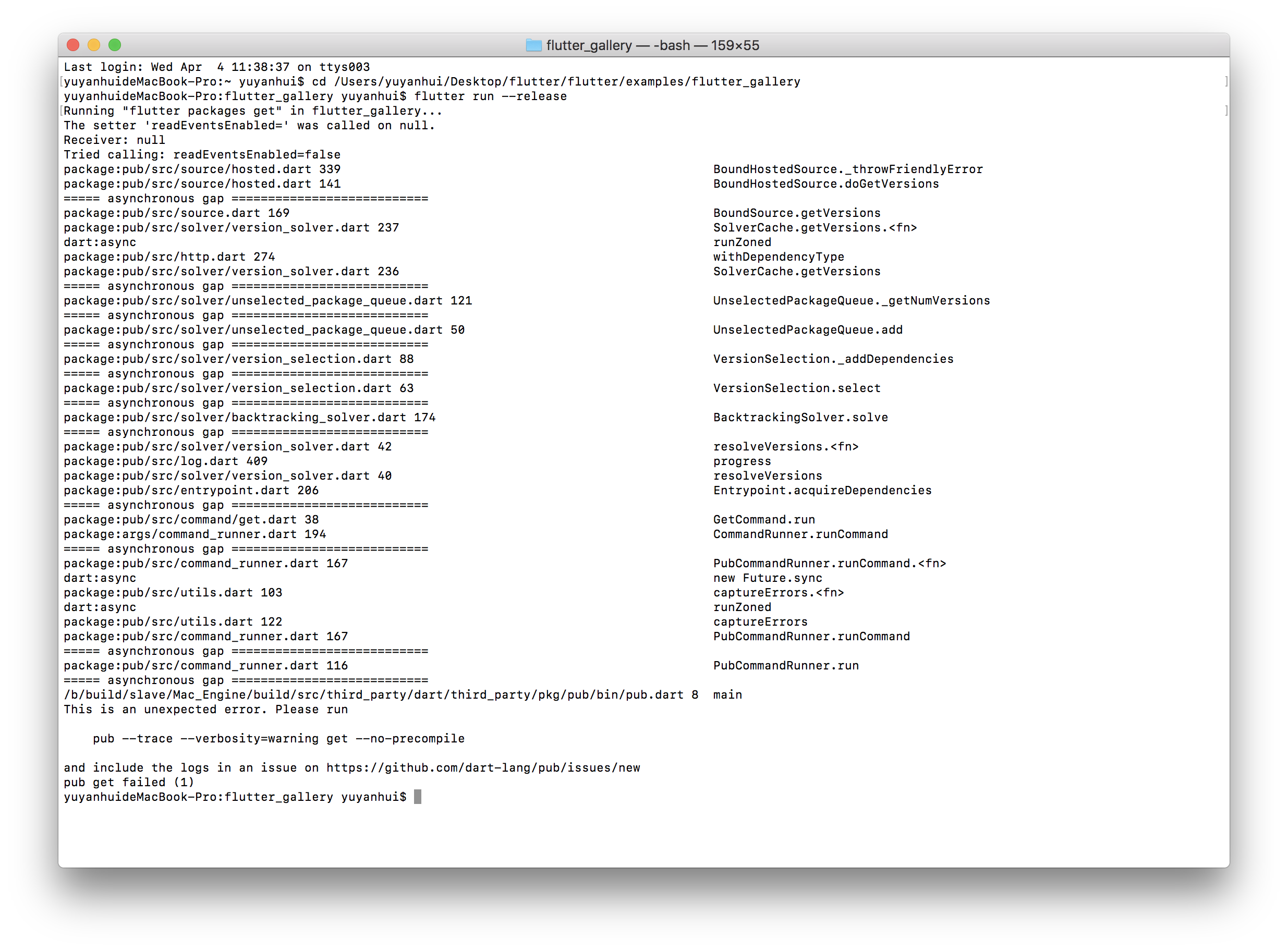 The Setter Readeventsenabled Was Called On Null · Issue 16208 · Flutterflutter · Github