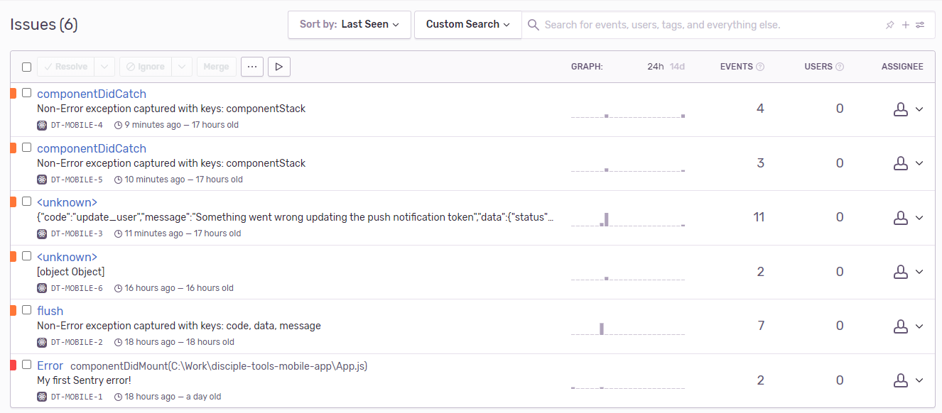 Introduce Error Tracking (e.g., Sentry) · Issue #380 · DiscipleTools/disciple-tools-mobile-app ...