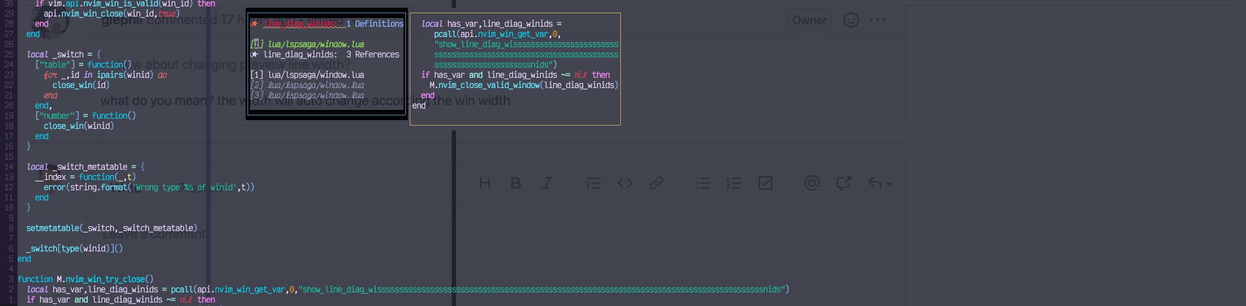 Q: change float window size to a relative percent value of buffer window size · Issue #77 ...