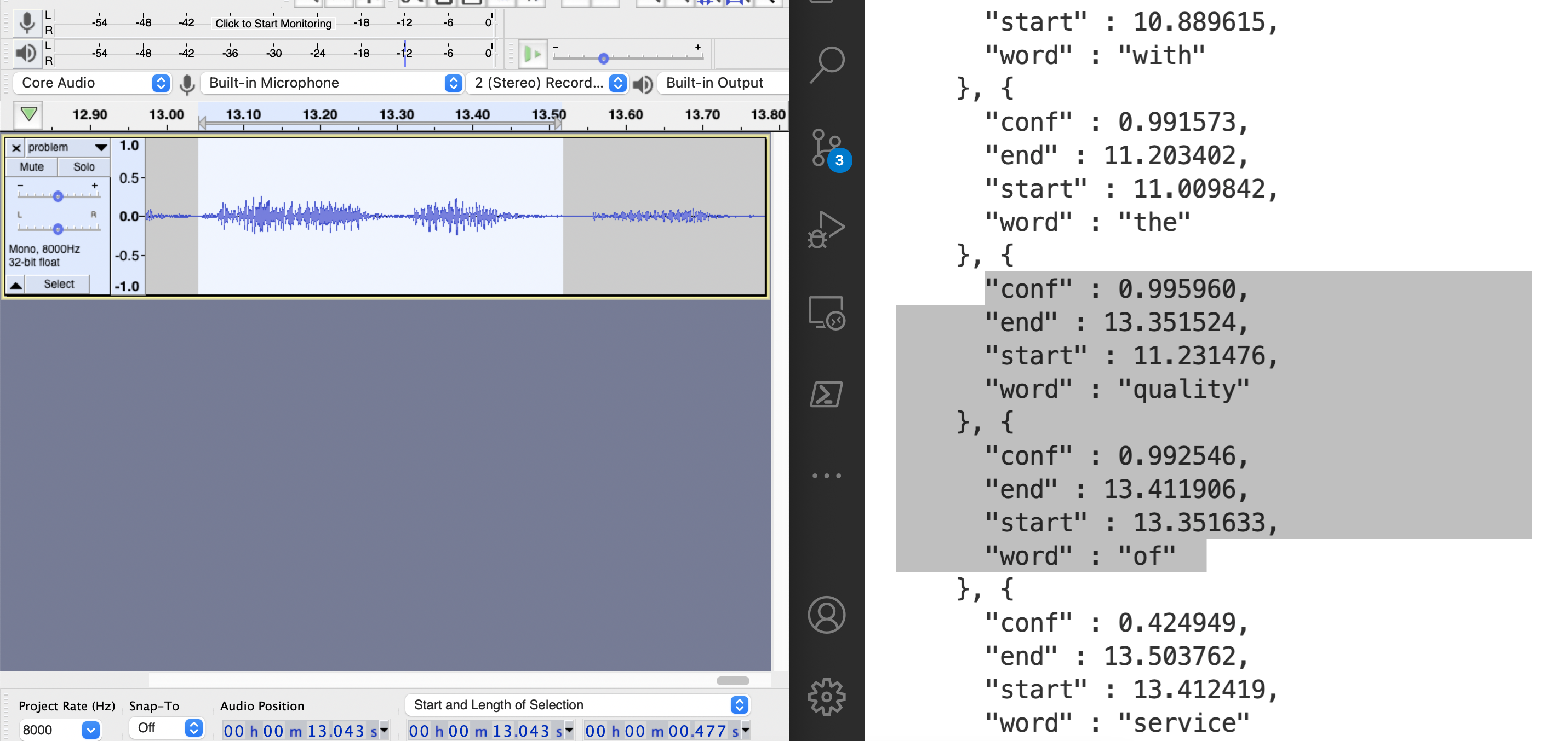 timestamps not matching. · Issue #629 · alphacep/vosk-api · GitHub