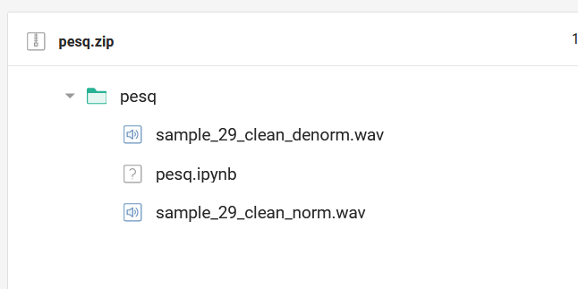 PESQ value for normalized (predicted & target) and denormalized (predicted & target) form ...