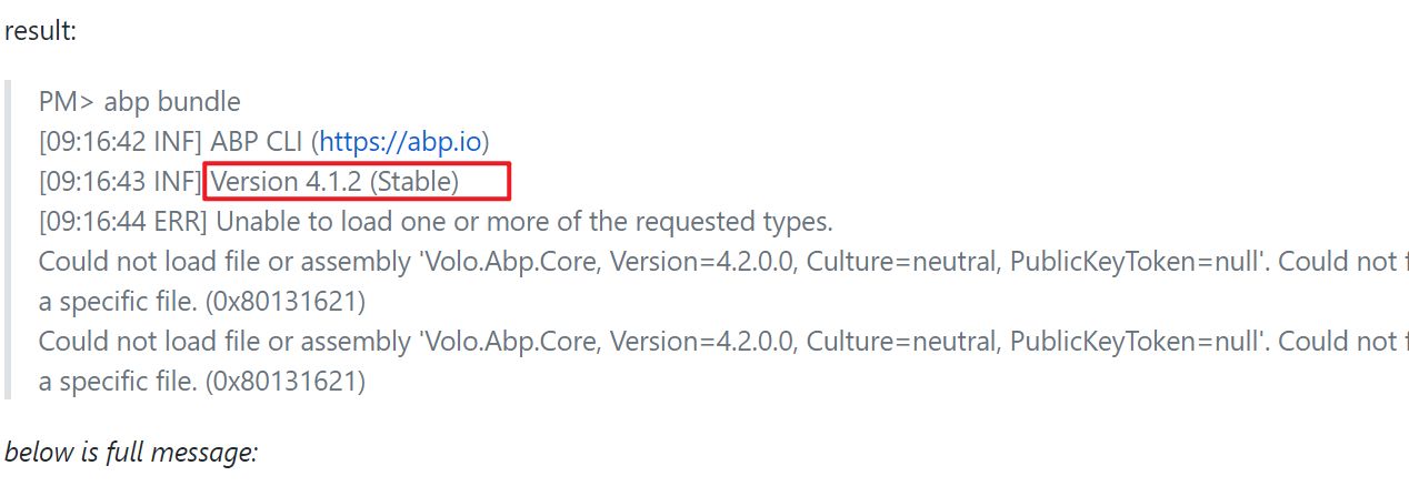 [Abp CLI]. Abp Bundle now giving 'Unable to load one or more of the requested types' · Issue ...