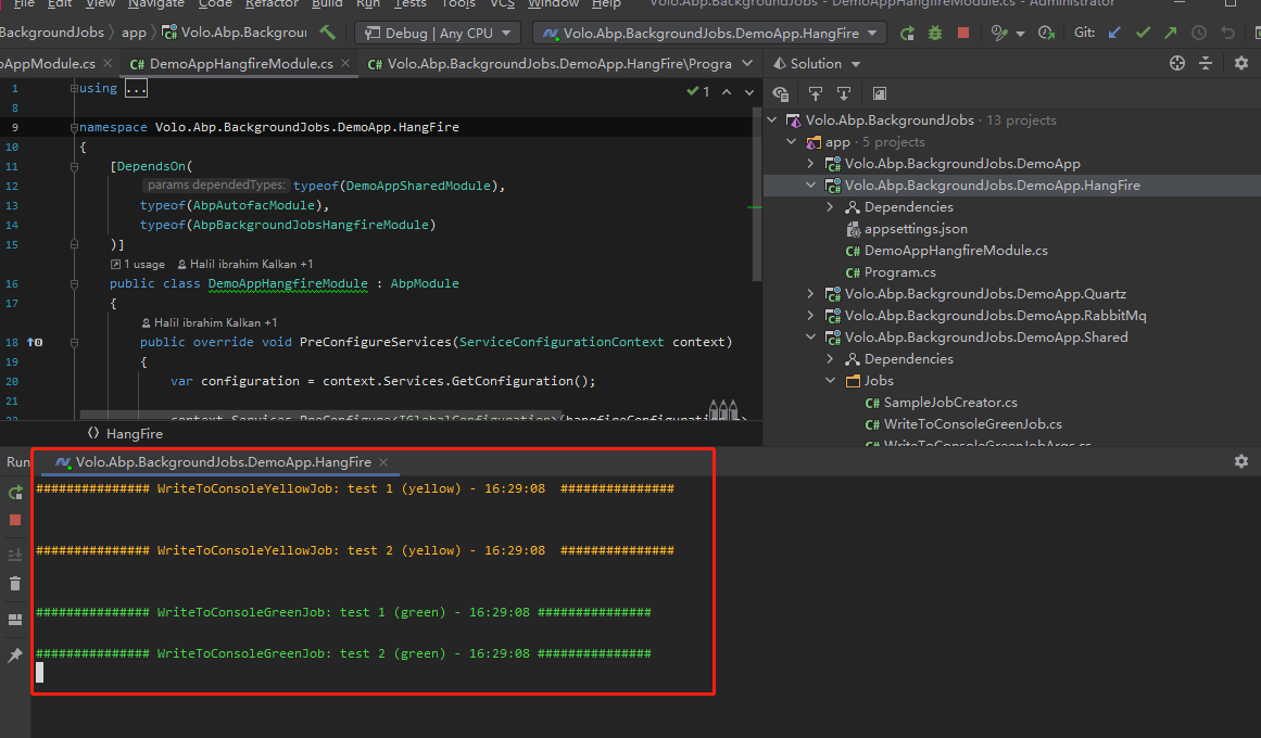 How To Use Hangfire In A Console Application · Issue 4799 · Abpframework Abp · Github