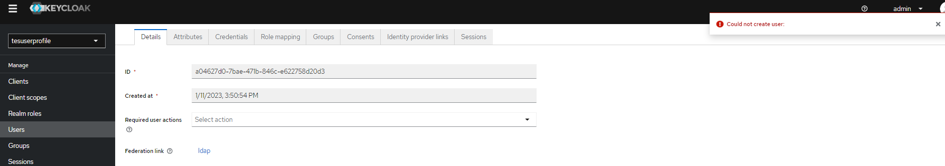 User profile - Error during creation of user in admin interface · Issue #17863 · keycloak ...