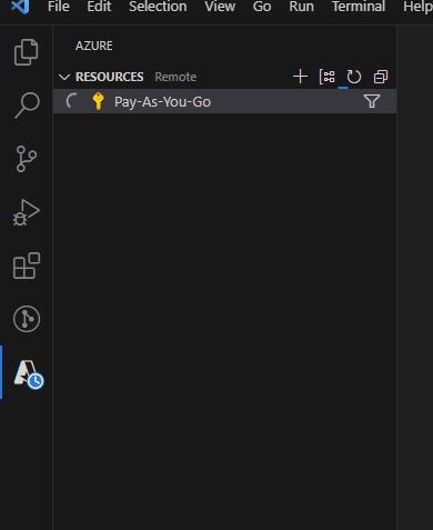Azure just not loading. stuck in Pay-As-You-Go menu - one time everything worked as expected ...
