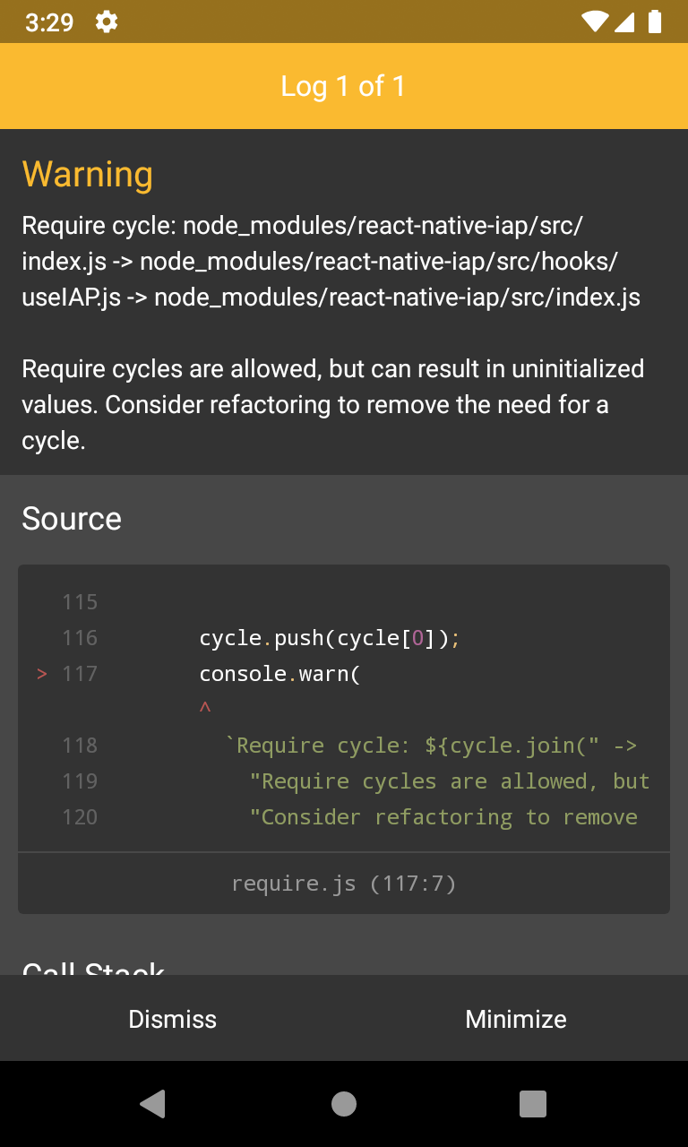 [v6] Require cycle warning · Issue #1271 · hyochan/react-native-iap ...