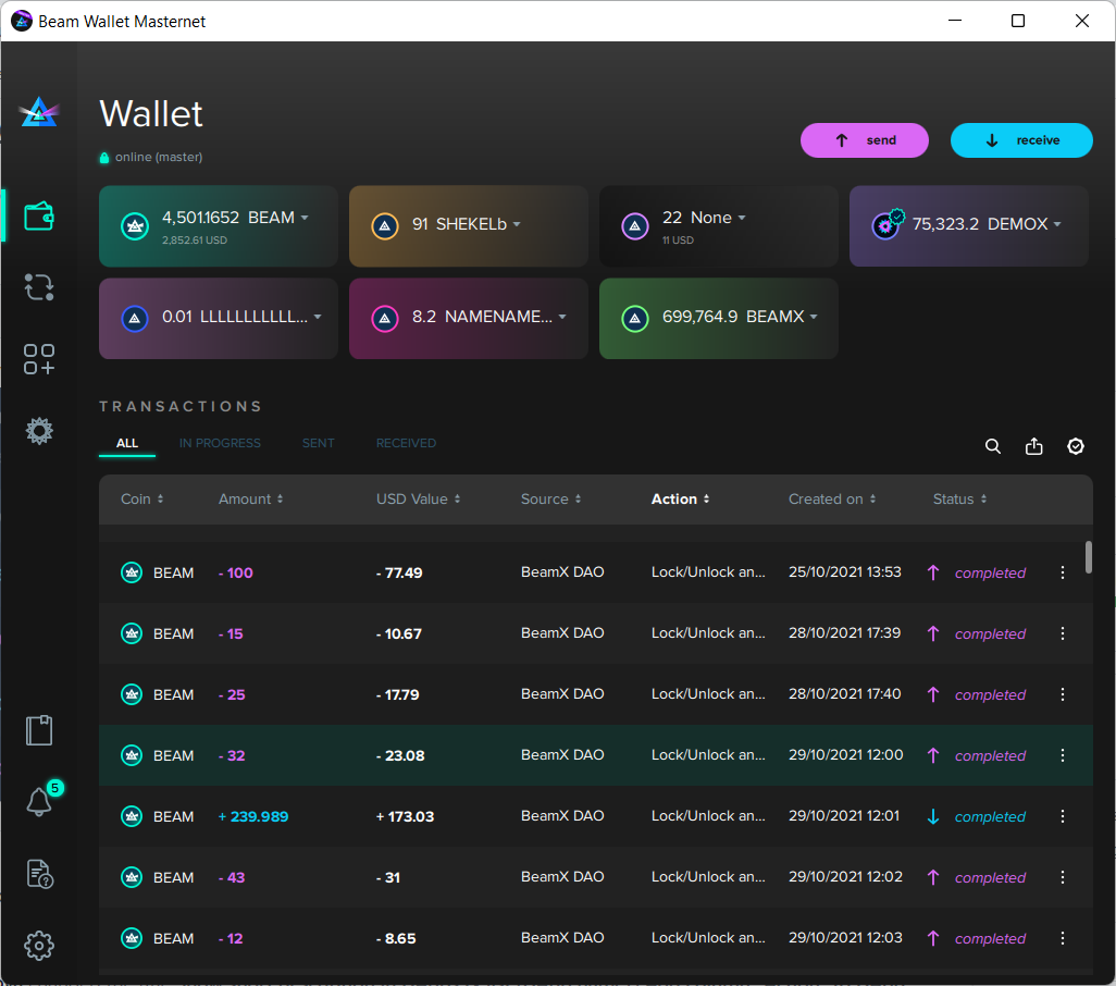 Add "Action" to TX list on Wallet screen · Issue #861 · BeamMW/beam-ui · GitHub