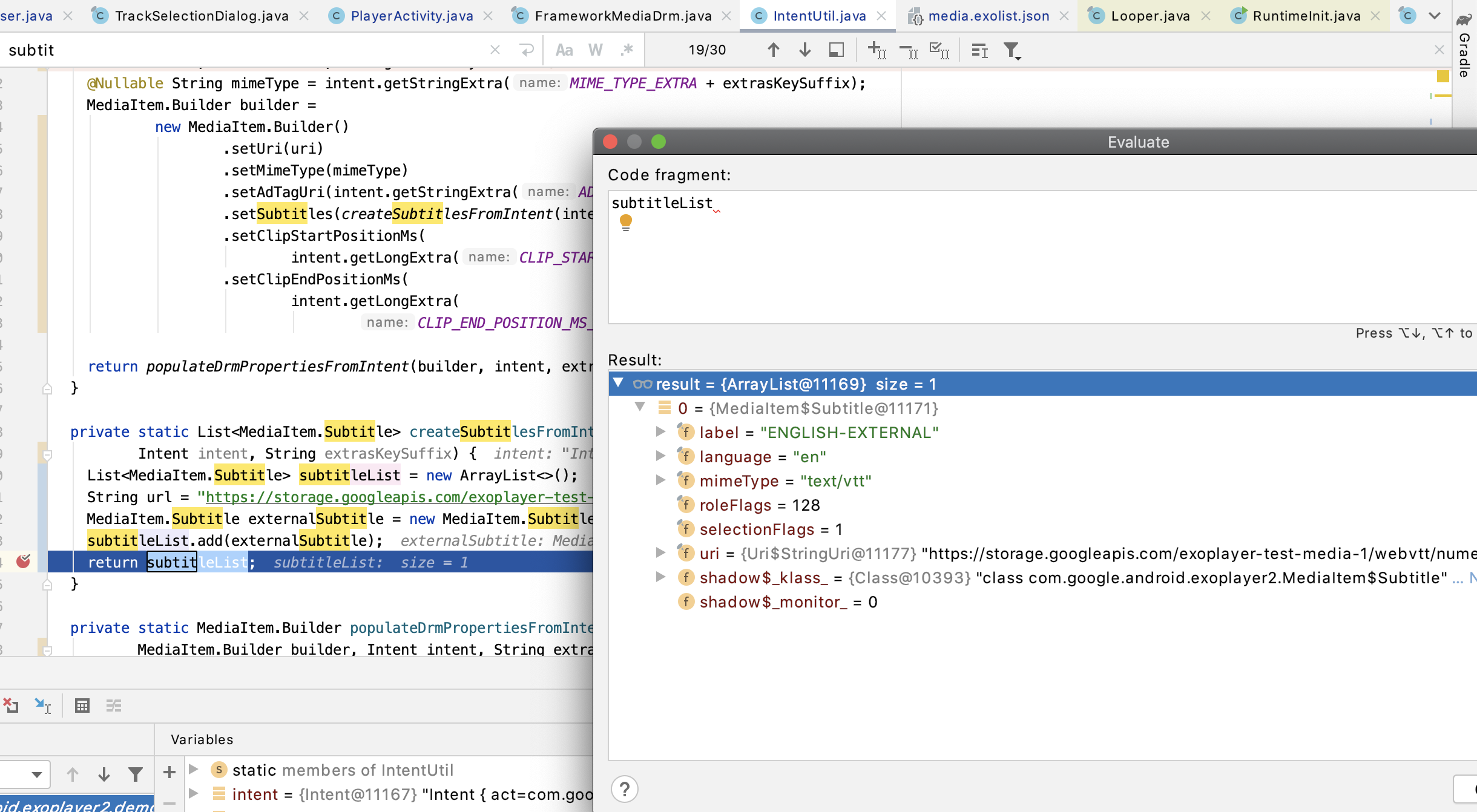 When creating MediaSource using createMediaSource(mediaItem) and it was populated with subtitles ...