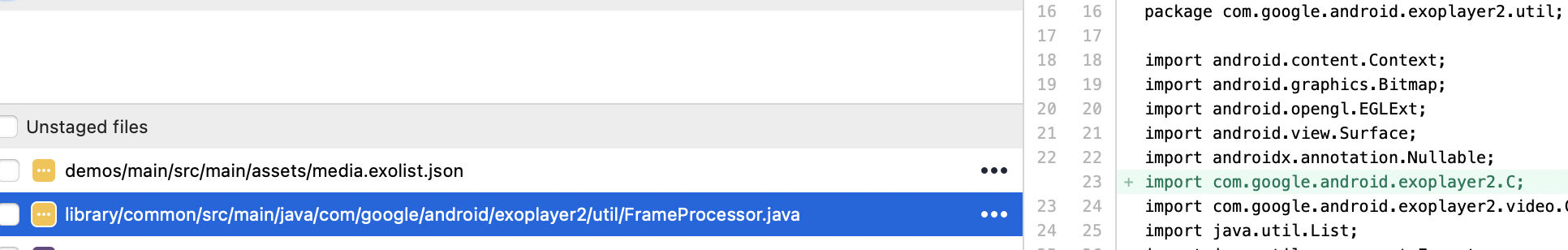 Currently Dev Branch is missing an import in FrameProcessor · Issue #10989 · google/ExoPlayer ...
