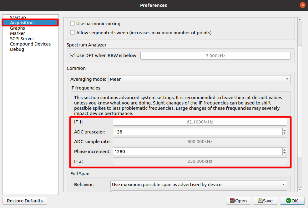 When the scan range is changed, point parasitic changes in the dynamic range appear. · Issue ...
