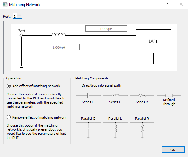 Add to the Matching Network menu the parallel defined in the touchstone file (s2p). · Issue #167 ...