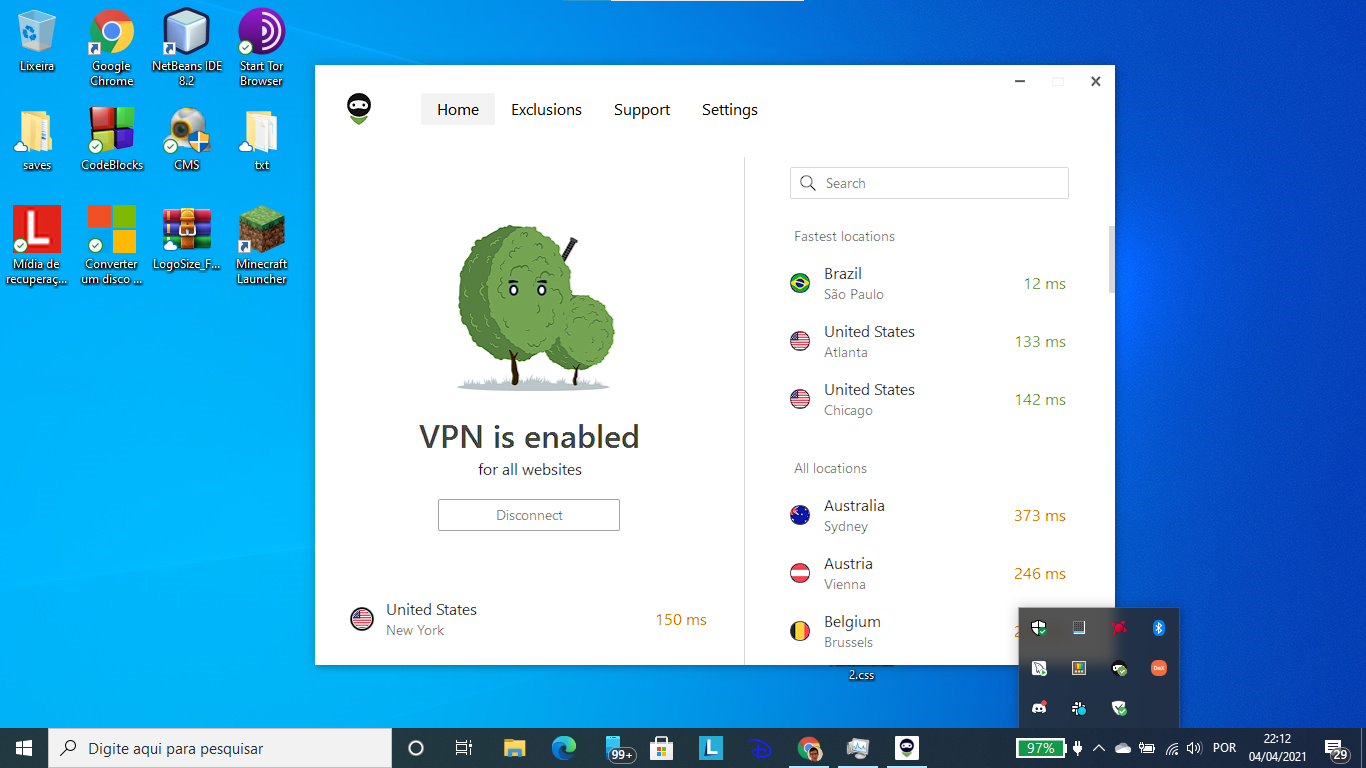 The AdGuard VPN icon when closing the program disappears in the hidden ...