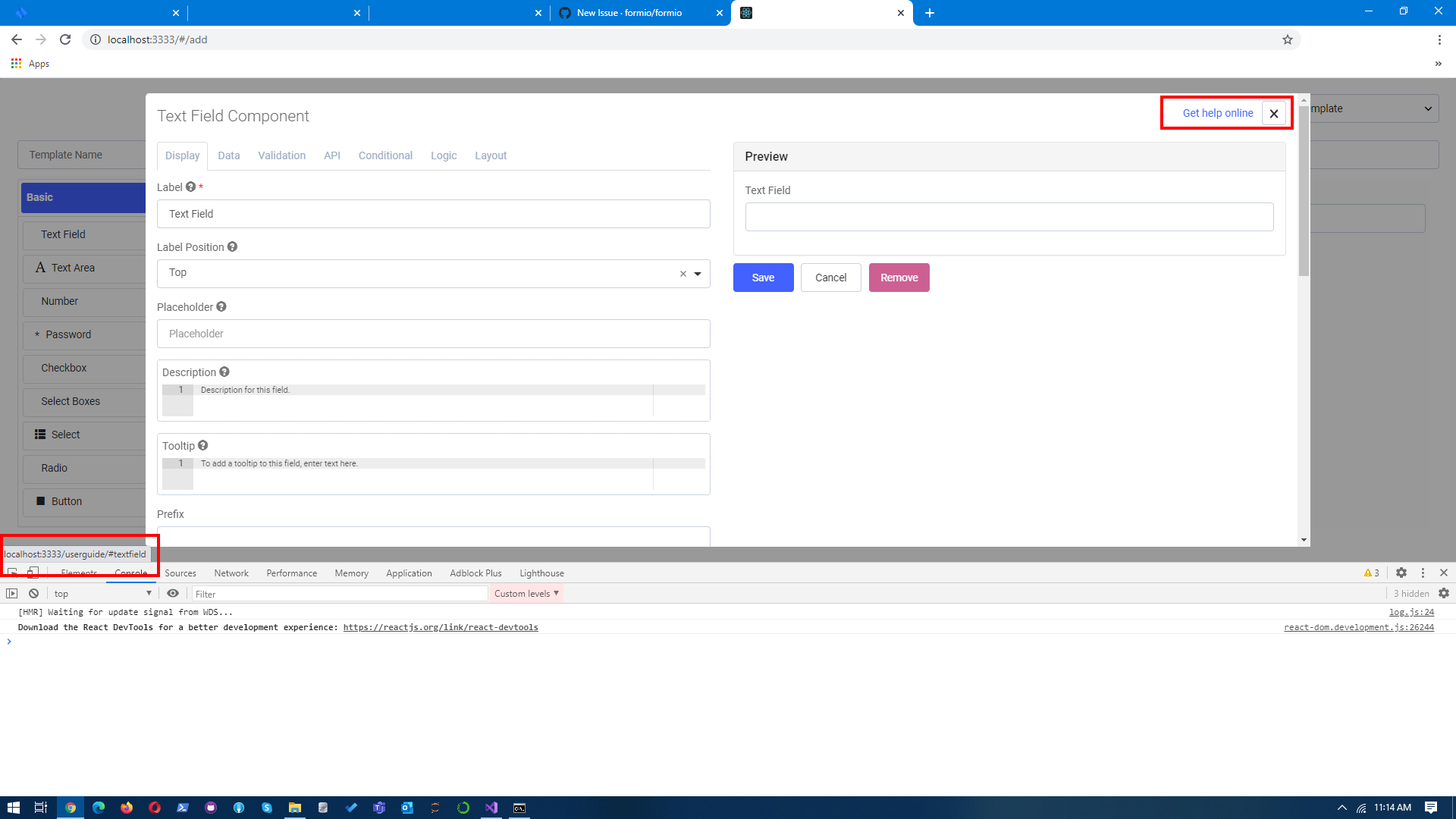 [BUG] React Form.io Bug on User Guide URL · Issue #1189 · formio/formio · GitHub