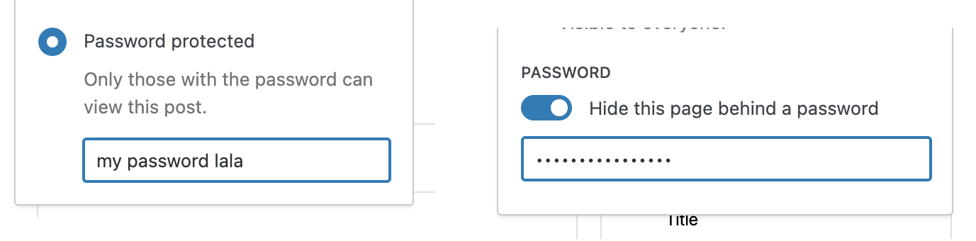 Site Editor Editing A Page And Setting A Password Users Cant See The Password They Are