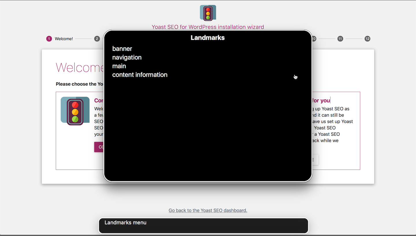 Add Landmarks To The Onboarding Wizard · Issue 258 · Yoastyoast Components · Github