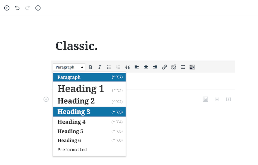 Classic block: wp editor.css should be loaded as last stylesheet (see the "formatselect ...