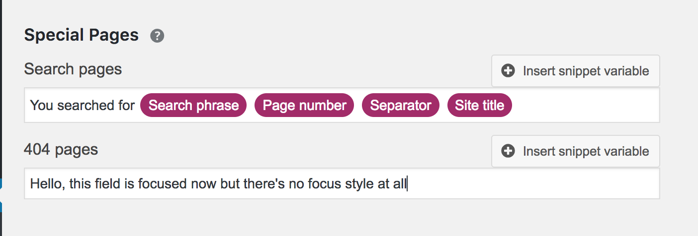 Settings snippet editor: improve fields focus style and blur · Issue #619 · Yoast/yoast ...