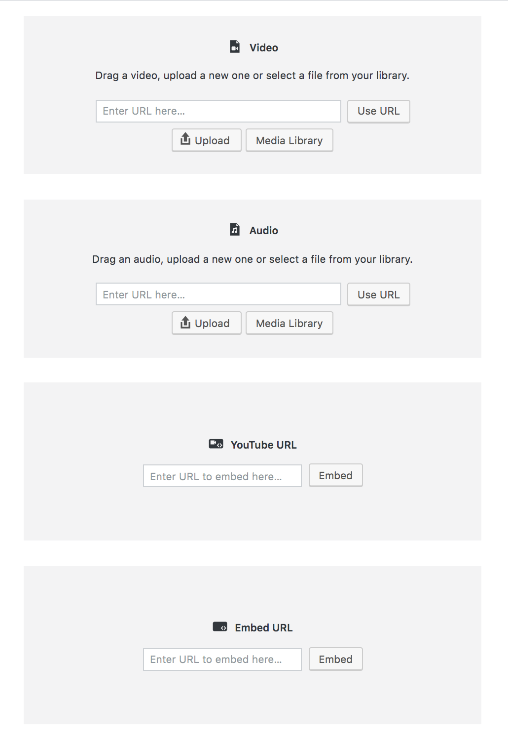 Video, Audio, and embeds blocks: inconsistent input field width · Issue #8107 · WordPress ...