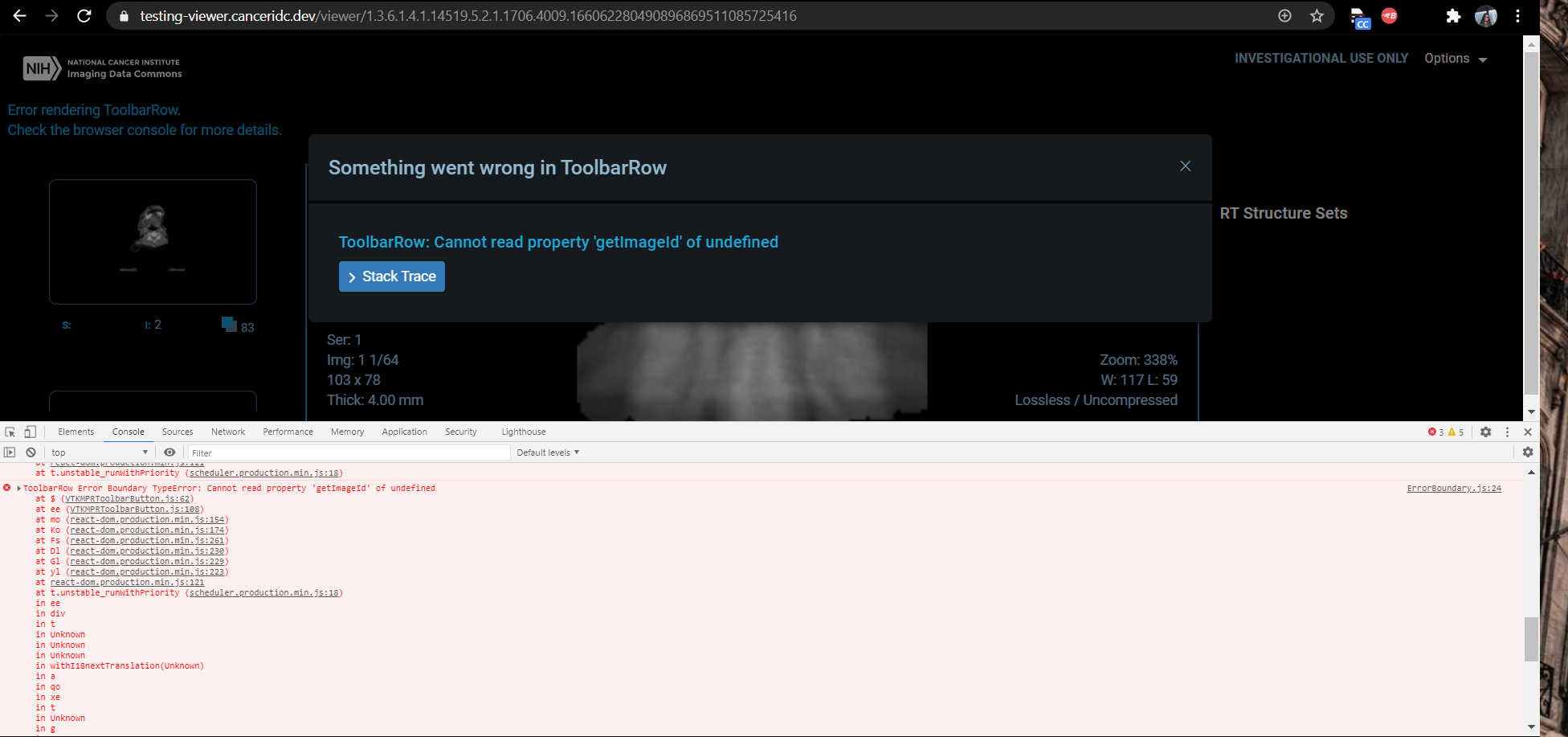 RightSidePanel: Cannot read property 'SeriesInstanceUID' of undefined error returned · Issue ...