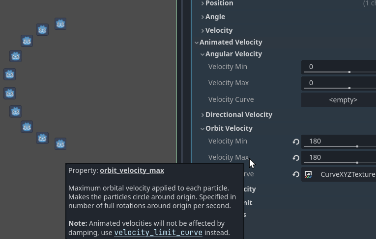 GPU Particles orbit velocities are different between 2D, 3D and documentation on 4.2 · Issue ...