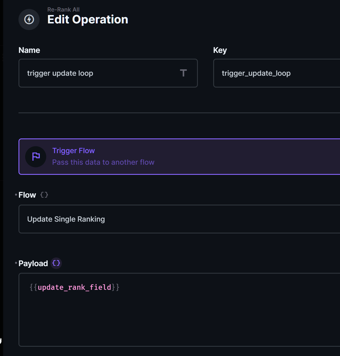 Flows: Trigger Flow: valid {{operationKey}} Array Payload sends an ...