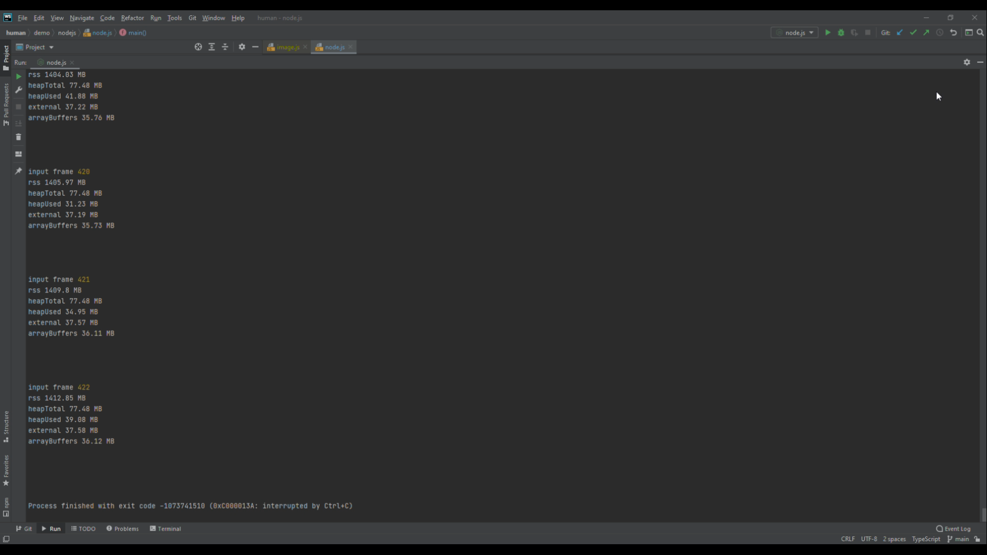 RSS Memory usage jumps high when using RTSP input · Issue #130 · vladmandic/human · GitHub