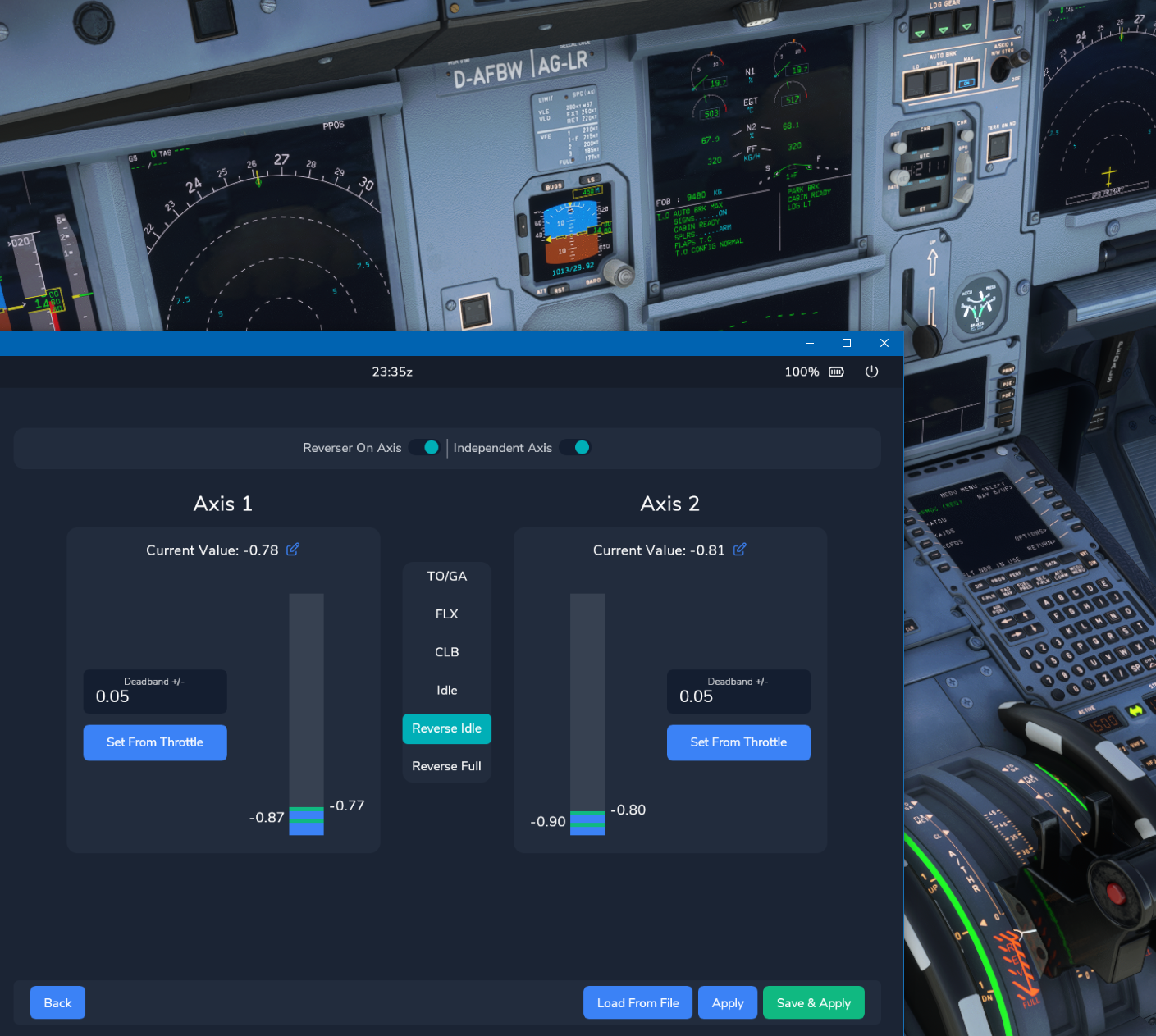 Reverse Idle does not engage although in calibrated reverse idle range ...