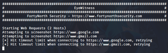 Hit Timeout Received By Eyewitness · Issue 463 · Redsiege Eyewitness · Github
