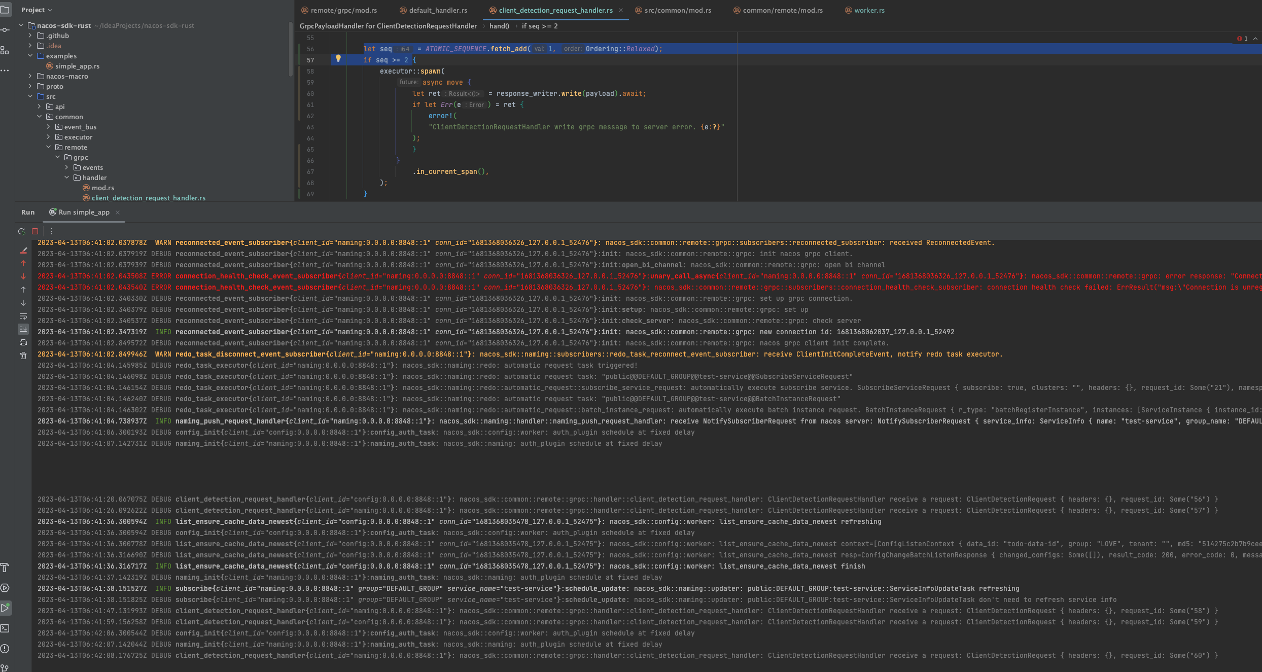 Bug Connection Closed By Server And Then `connection Is Unregistered` · Issue 134 · Nacos