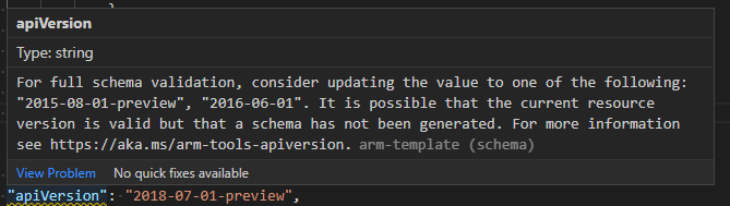 Tooltip URL aka.ms/arm-tools-apiversion does not exist · Issue #1461 · microsoft/vscode ...