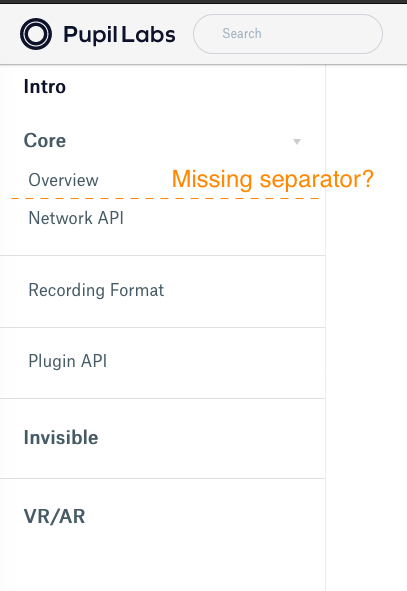 Missing sidebar separator · Issue #308 · pupil-labs/pupil-docs · GitHub