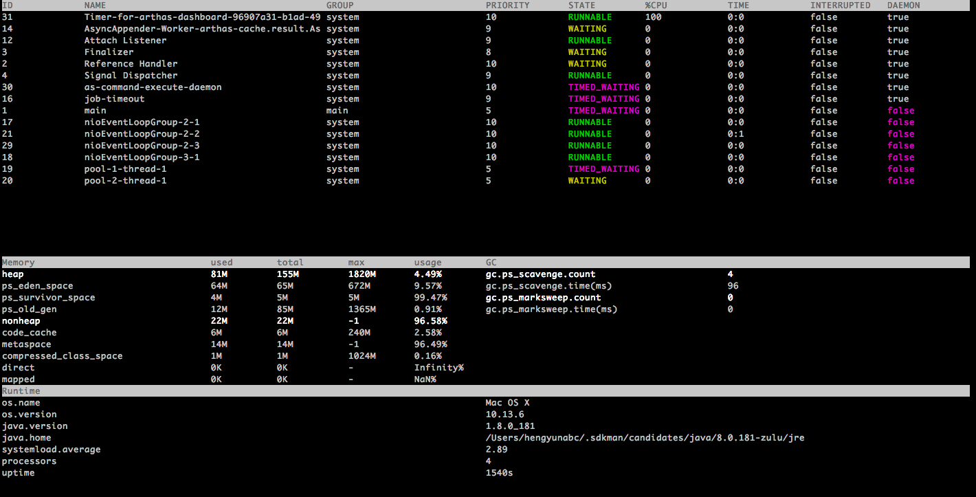 dashboard command remove the useless tomcat table · Issue #696 ...