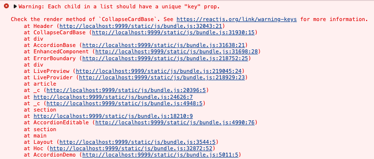 [accordion] Warning unique key prop accordion · Issue #333 · samuel-gomez/react-starter-toolkit ...