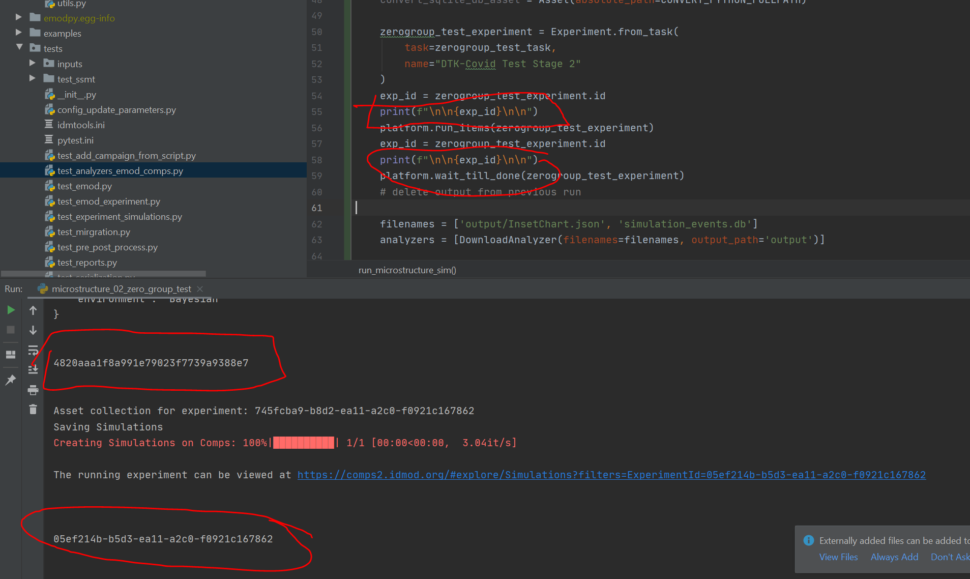 experiment.id gives you a random number if you ask for it before .run_items(), should error ...