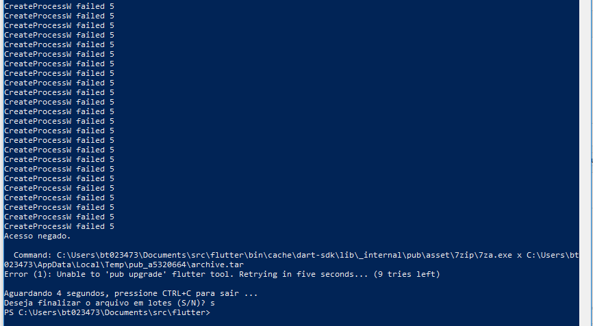 "CreateProcessW failed 5" when running Flutter doctor on Windows · Issue #69697 · flutter ...